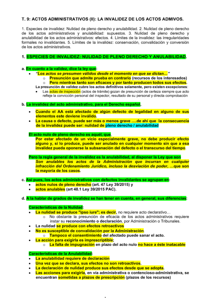 Análisis de los Actos Nulos de Pleno Derecho en Administraciones ...