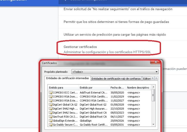 Dónde se encuentra el almacén de certificados en Google Chrome: Una ...
